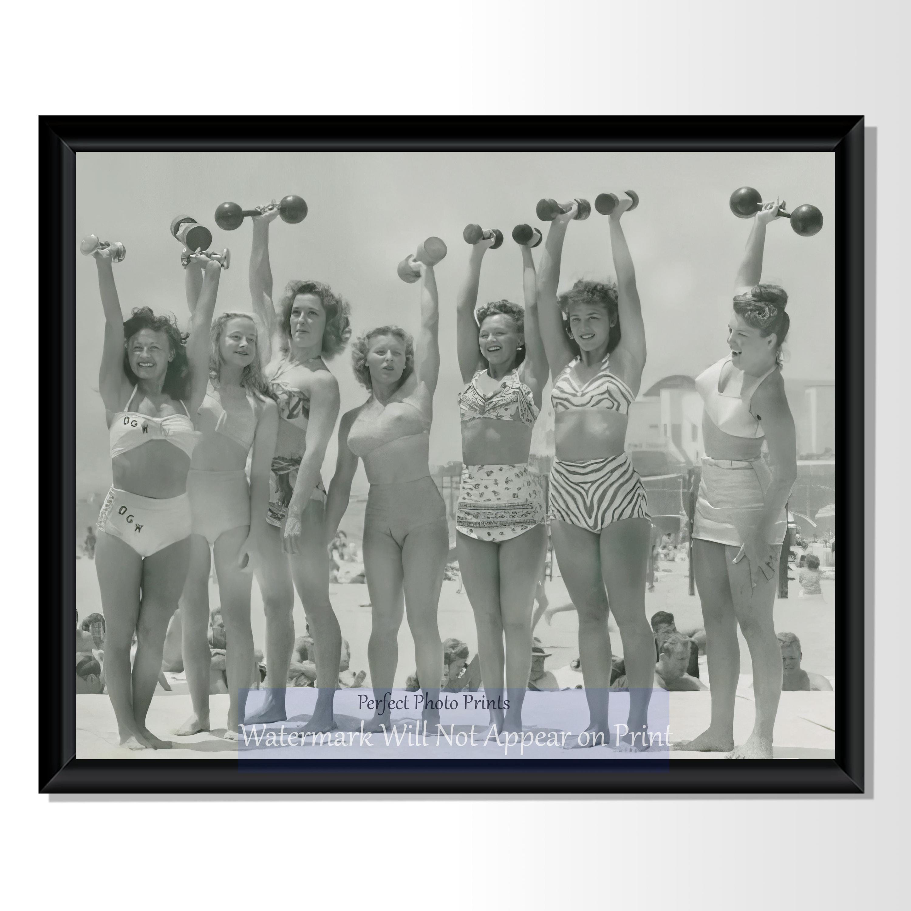 1950s Muscle Beach Women Weightlifters Photo Print – Vintage California ...