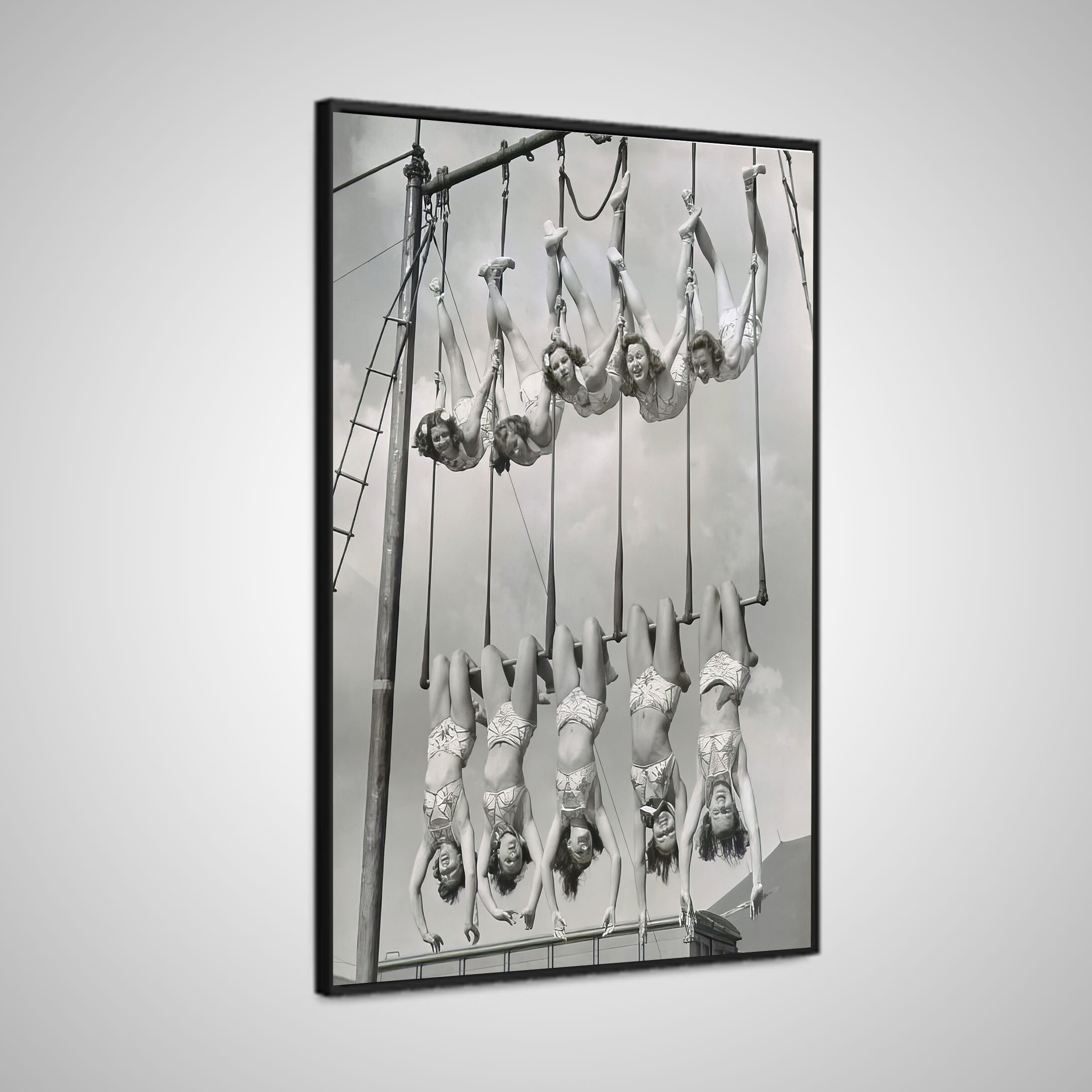 Vintage Circus Aerial Ballet Acrobats Black and White Photo Print ...