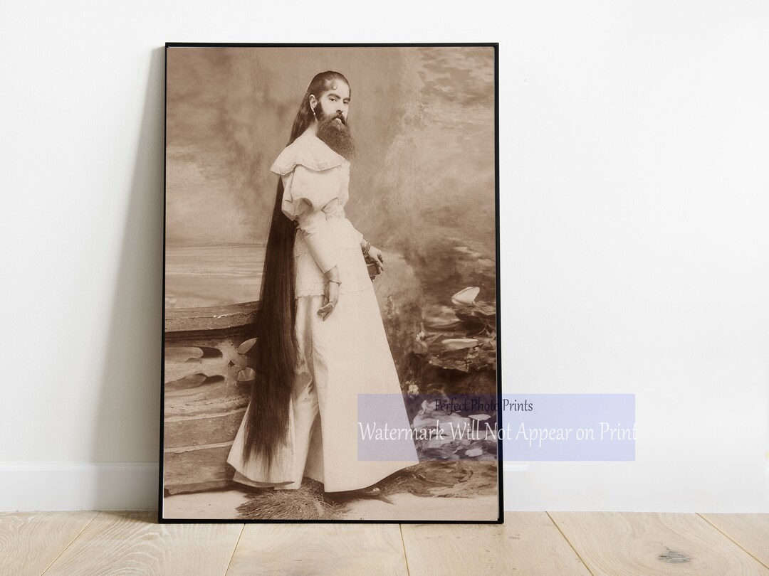 Vintage Circus Sideshow Print - Annie Jones, the Bearded Lady - Oddity ...