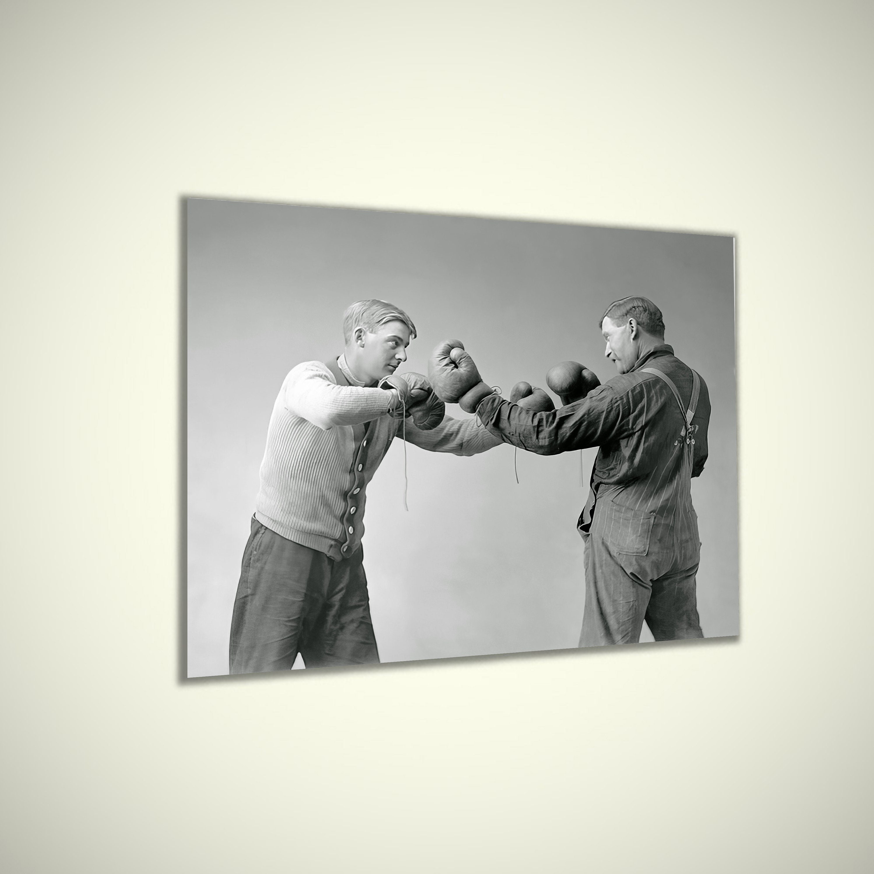 Early 1900s Vintage Boxing Match Photo Print - Two Men Sparring ...