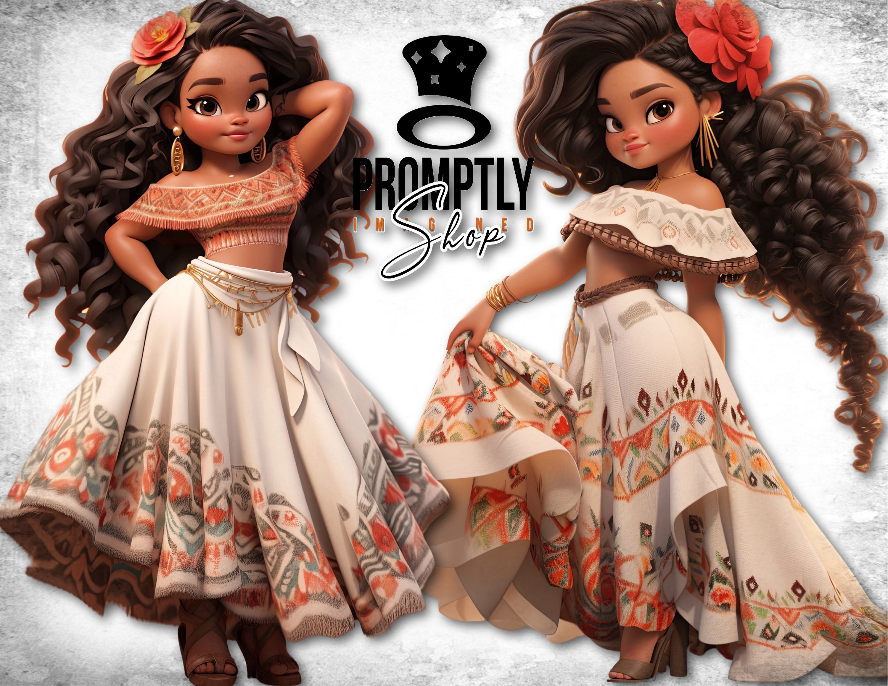 Bohemian Chibi Clipart Bundle, Brown Sun-kissed Chibi Character ...