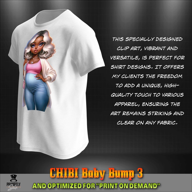 Chibi Baby Bump 3 Clipart | PNG Digital Art Bundle | Digital Download ...