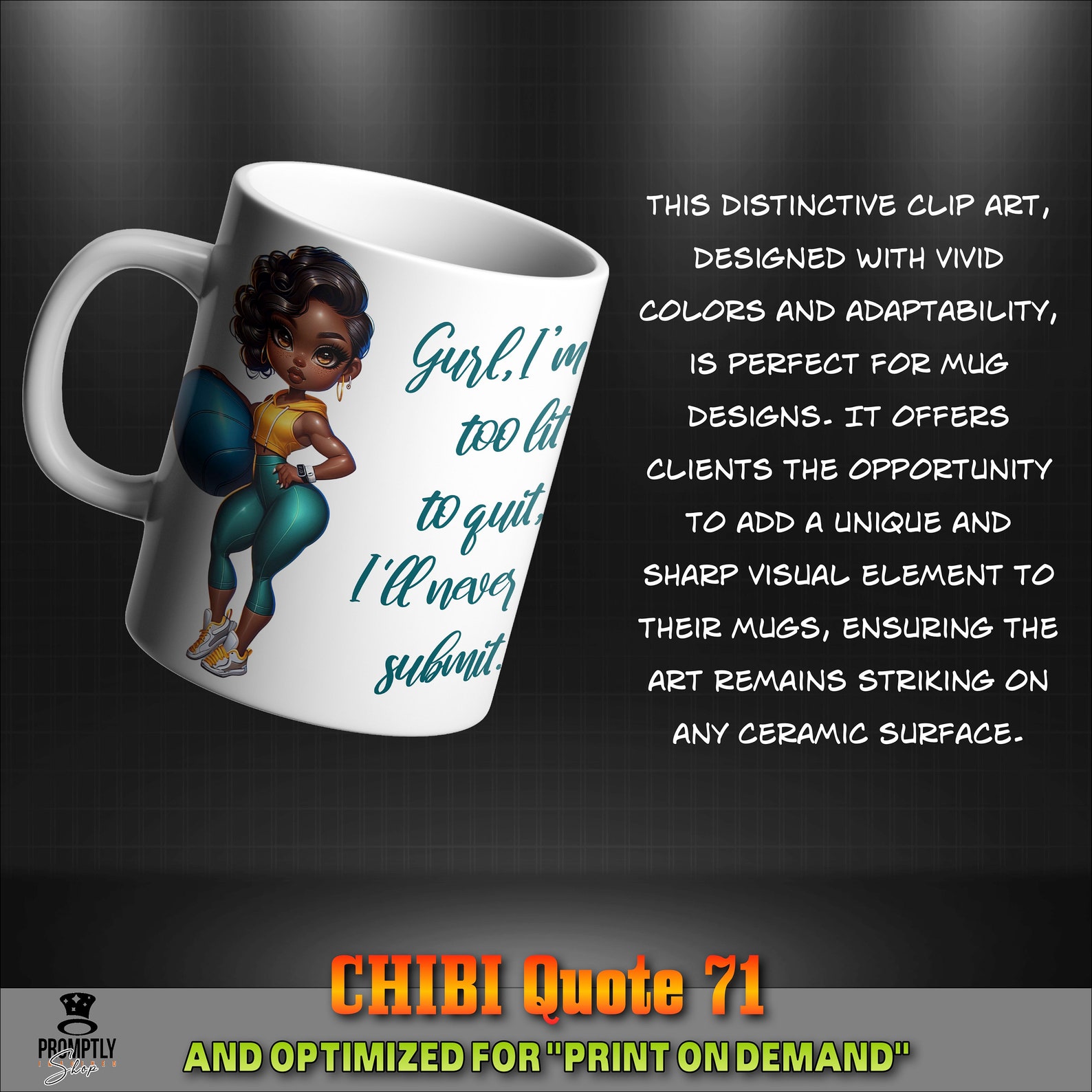 Chibi Fitness Motivation Digital Art, Cute Gym Quote PNG, Printable ...