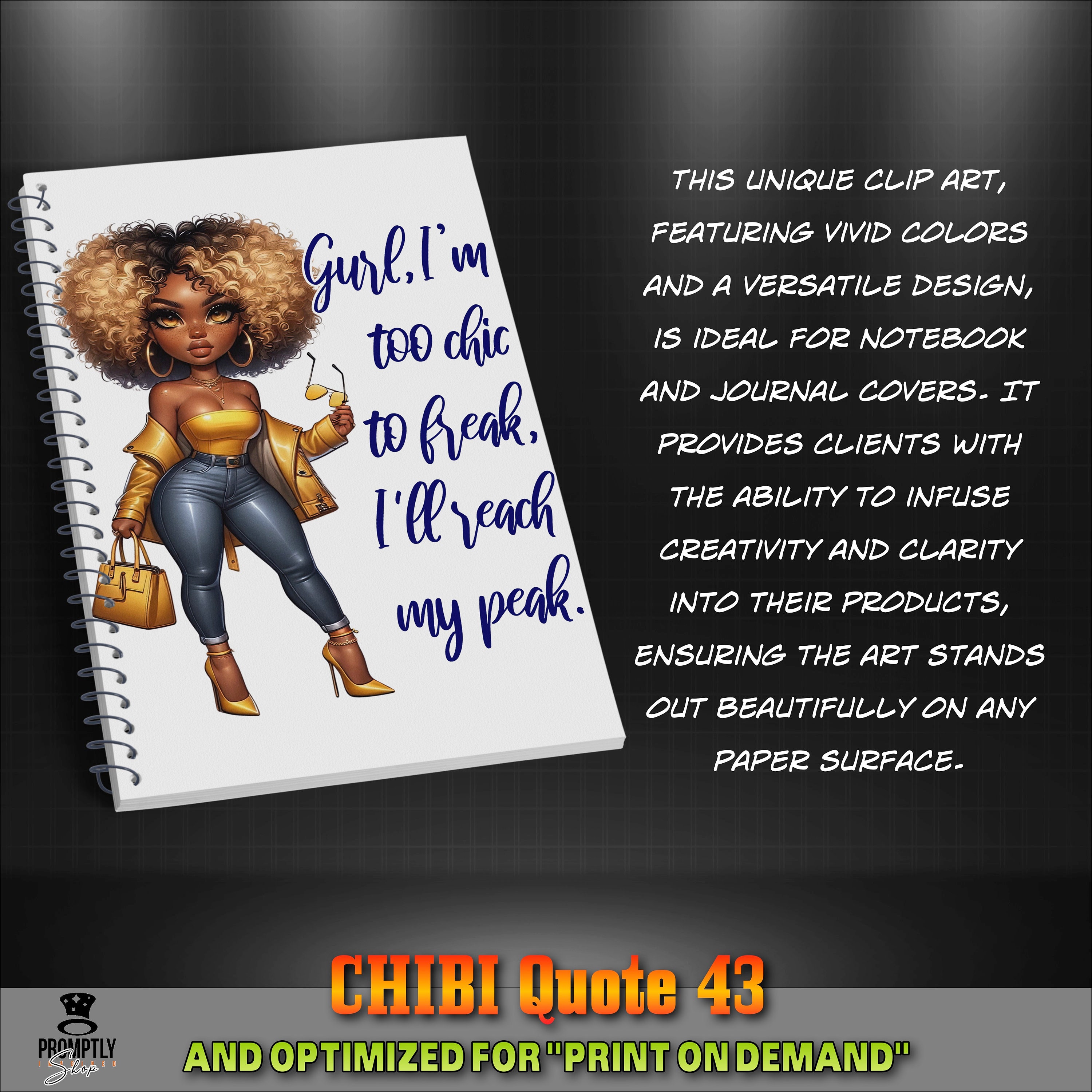 Chic Afro Woman Illustration, Digital Art for Print, African American ...