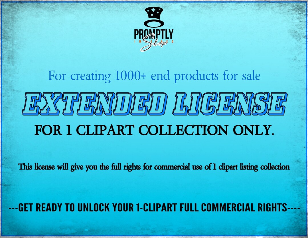 Extended License One Clipart - for One Single Clipart or Clipart Set - Etsy