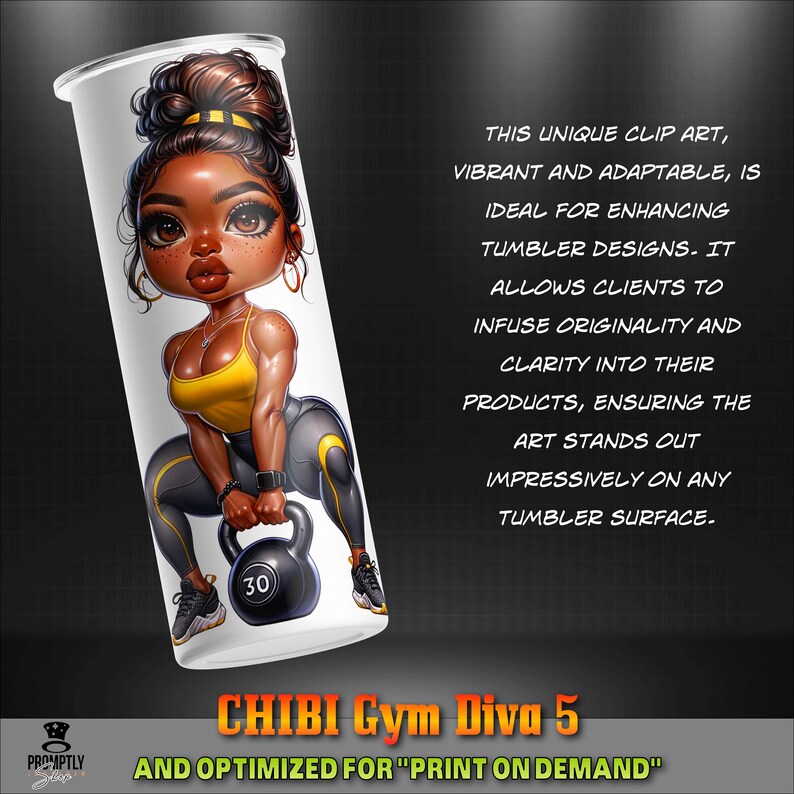 Chibi Gym Diva 5 Clipart | PNG Digital Art Bundle | Digital Download ...
