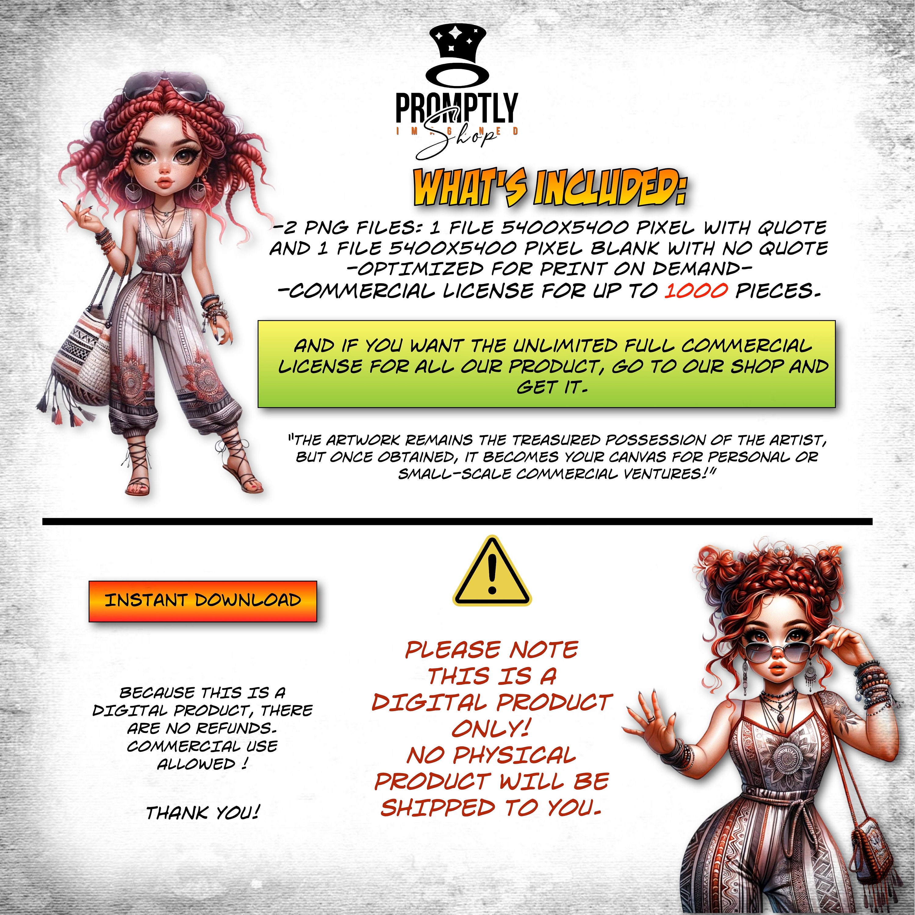 Chic African American Chibi Digital Art, Motivational Quote ...