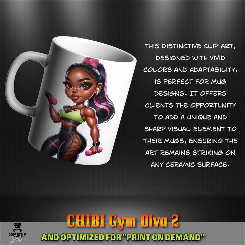 Chibi Gym Diva 2 Clipart | PNG Digital Art Bundle | Digital Download ...