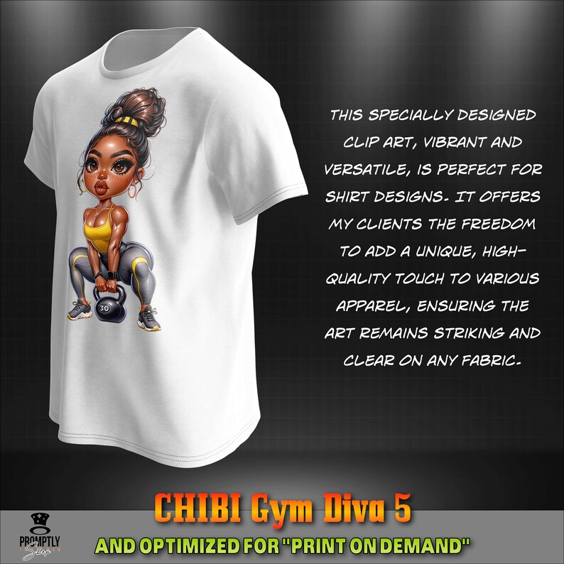 Chibi Gym Diva 5 Clipart PNG Digital Art Bundle Digital Download ...