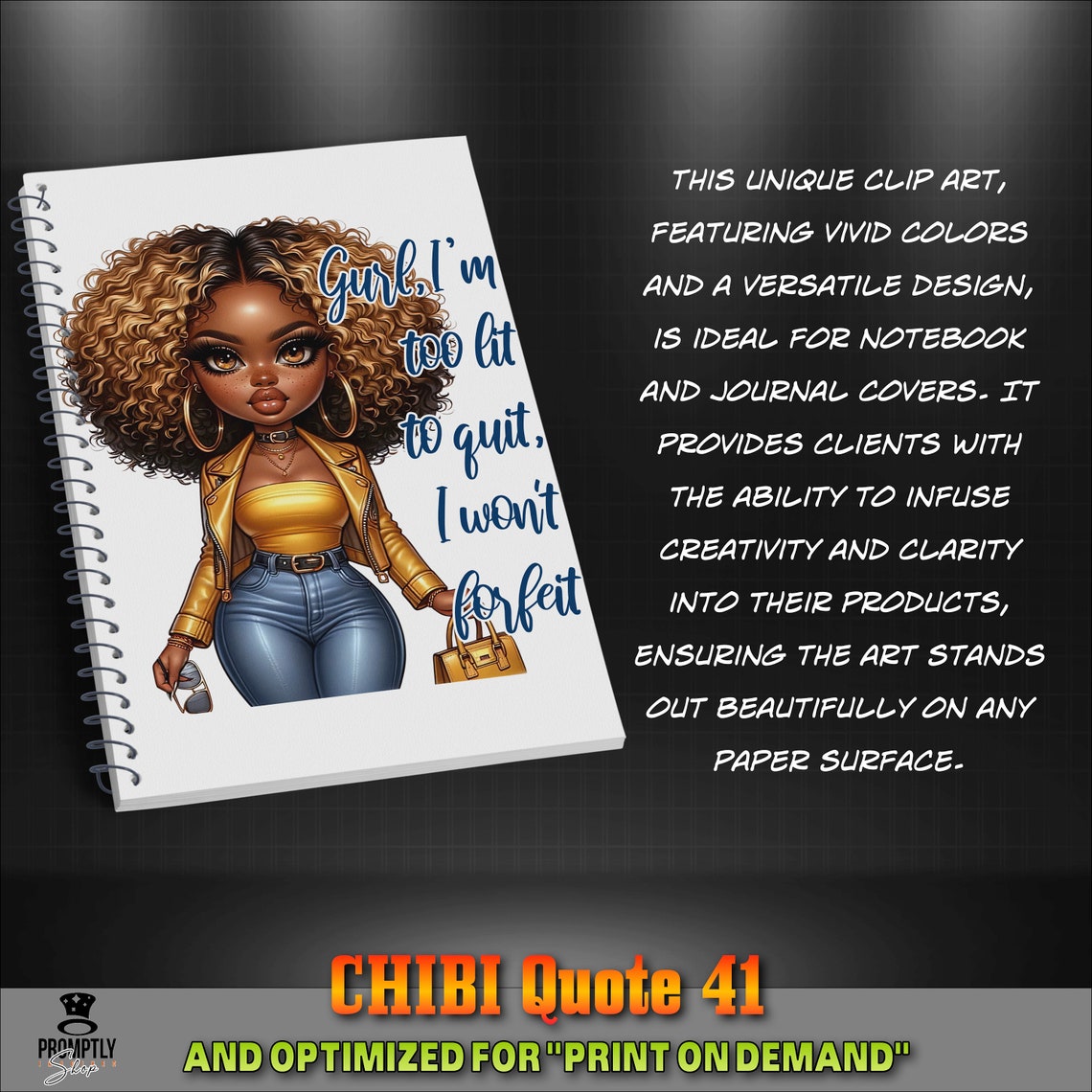 Afro Chibi Girl Digital Art PNG, Cute Curly Hair Character Illustration ...