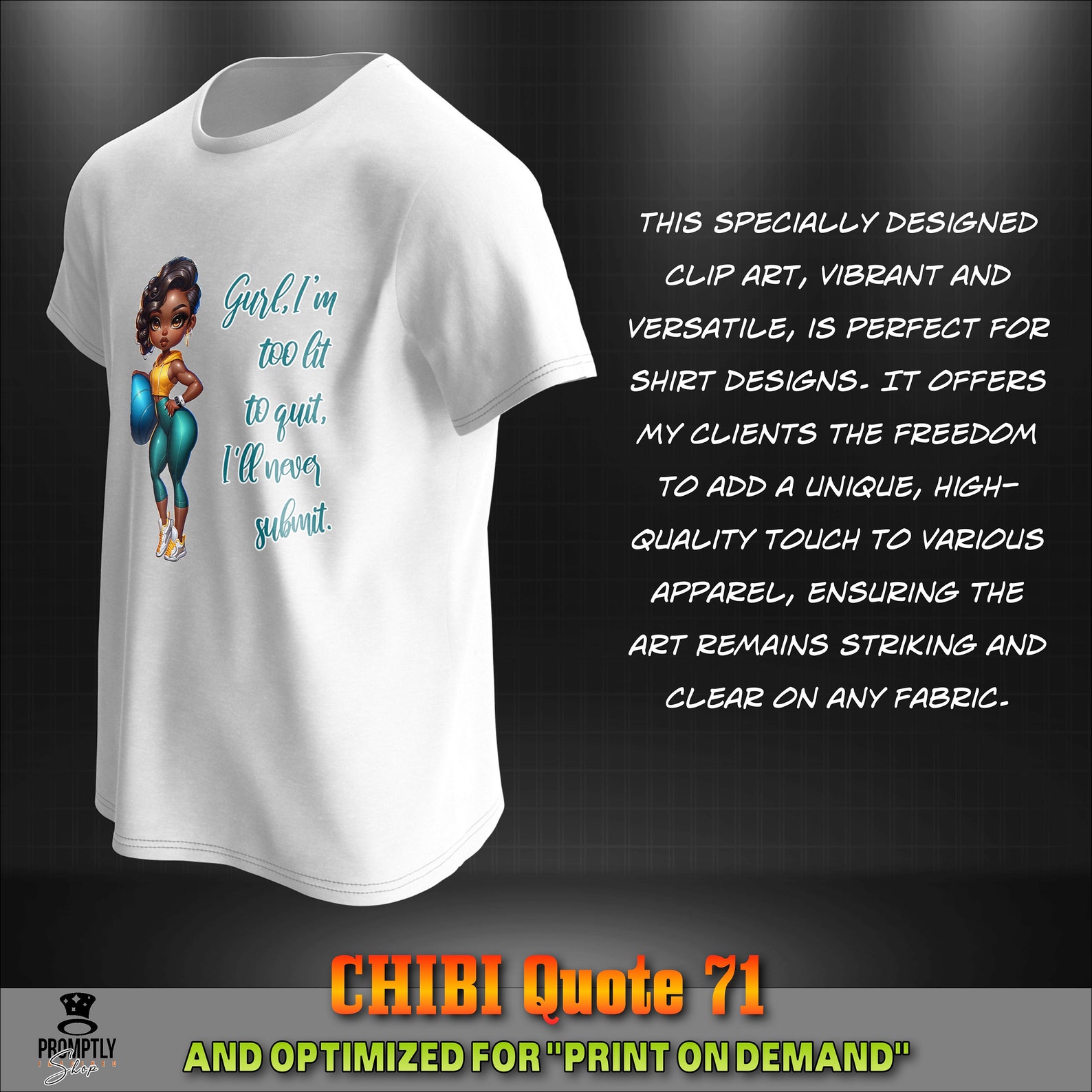 Chibi Fitness Motivation Digital Art, Cute Gym Quote PNG, Printable ...