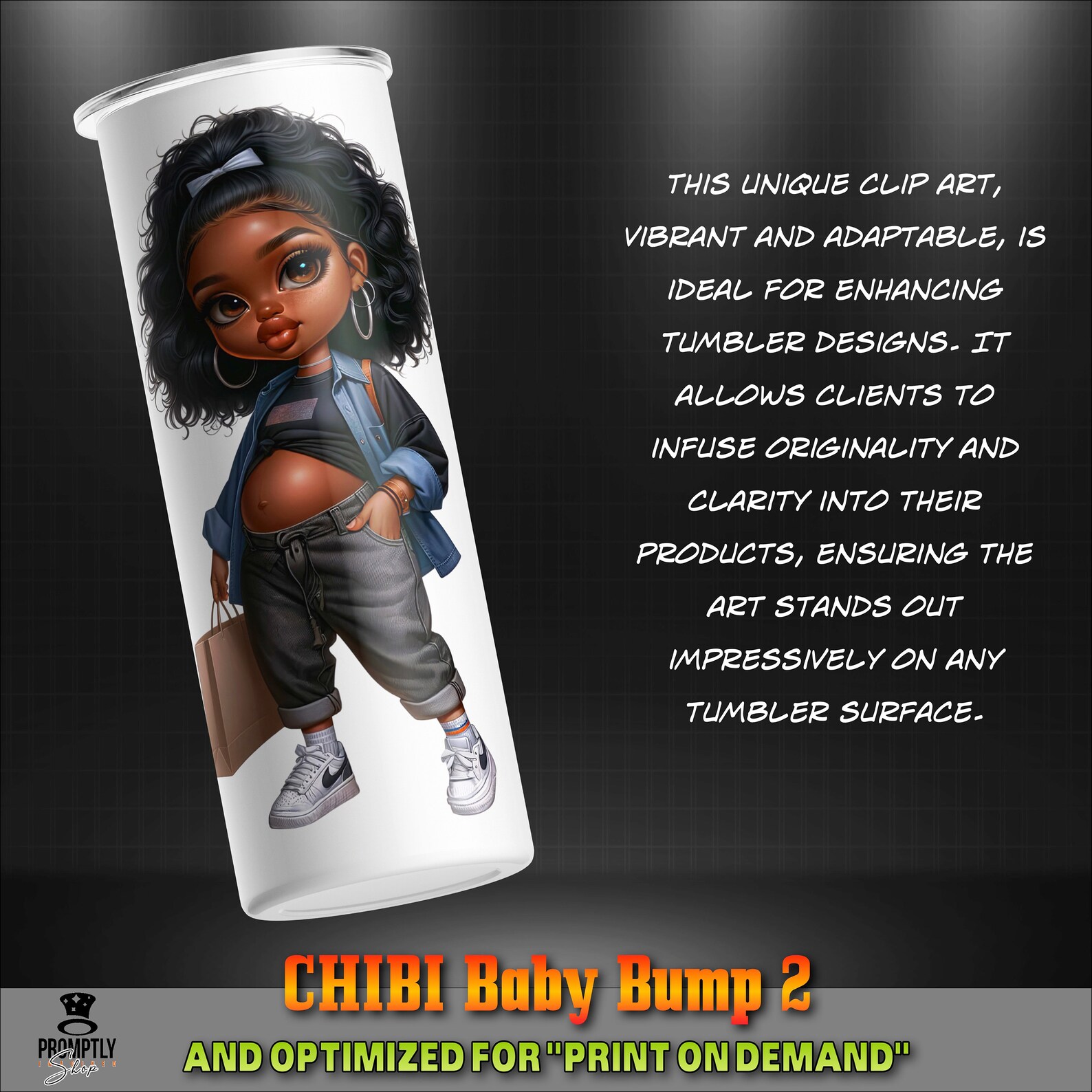 Chibi Baby Bump 2 Clipart | PNG Digital Art Bundle | Digital Download ...