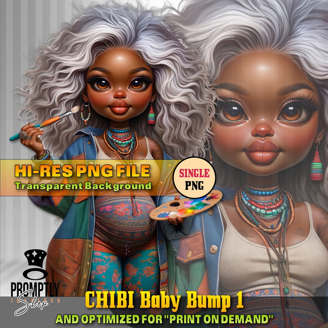 Chibi Baby Bump 1 Clipart | PNG Digital Art Bundle | Digital Download ...