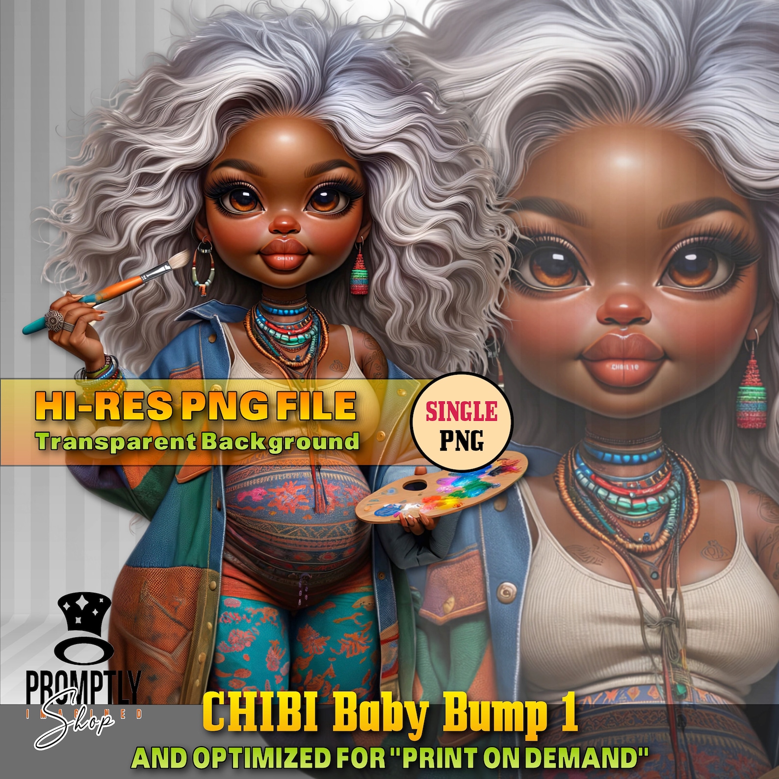 Chibi Baby Bump 1 Clipart | PNG Digital Art Bundle | Digital Download ...