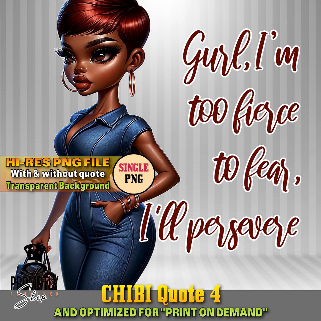 Chibi Digital Art Print, Fierce Female Illustration, Inspirational ...