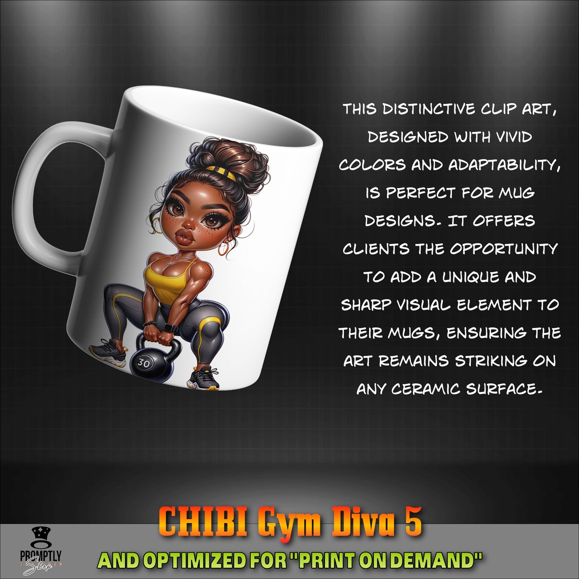 Chibi Gym Diva 5 Clipart | PNG Digital Art Bundle | Digital Download ...