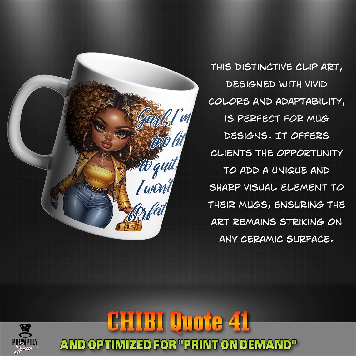 Afro Chibi Girl Digital Art PNG, Cute Curly Hair Character Illustration ...