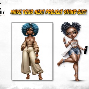 Chibi Bohemian Beauty Listing | 30 PNG Digital Art Bundle | Digital ...