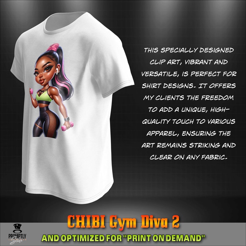 Chibi Gym Diva 2 Clipart | PNG Digital Art Bundle | Digital Download ...