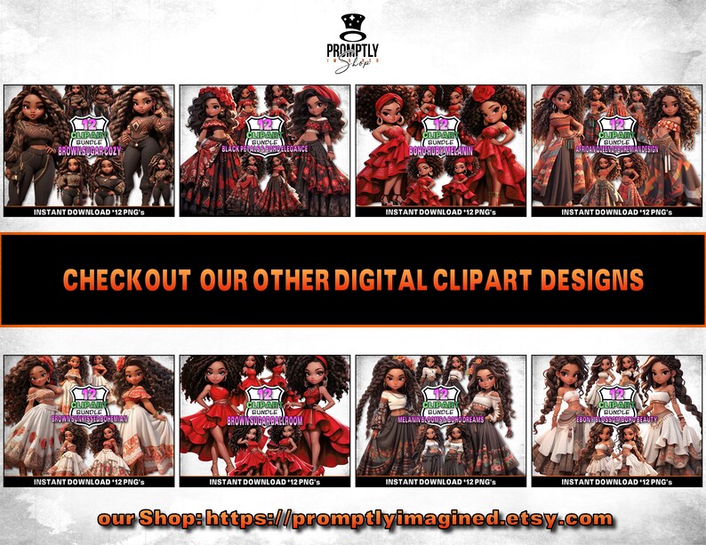 African Chibi Clipart Bundle, Rasta Hair Cartoon Characters, Digital ...