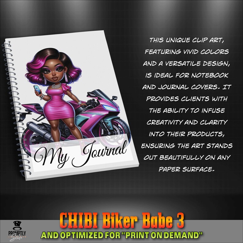 Chibi Biker Babe 3 Clipart PNG Digital Art Bundle Digital Download ...