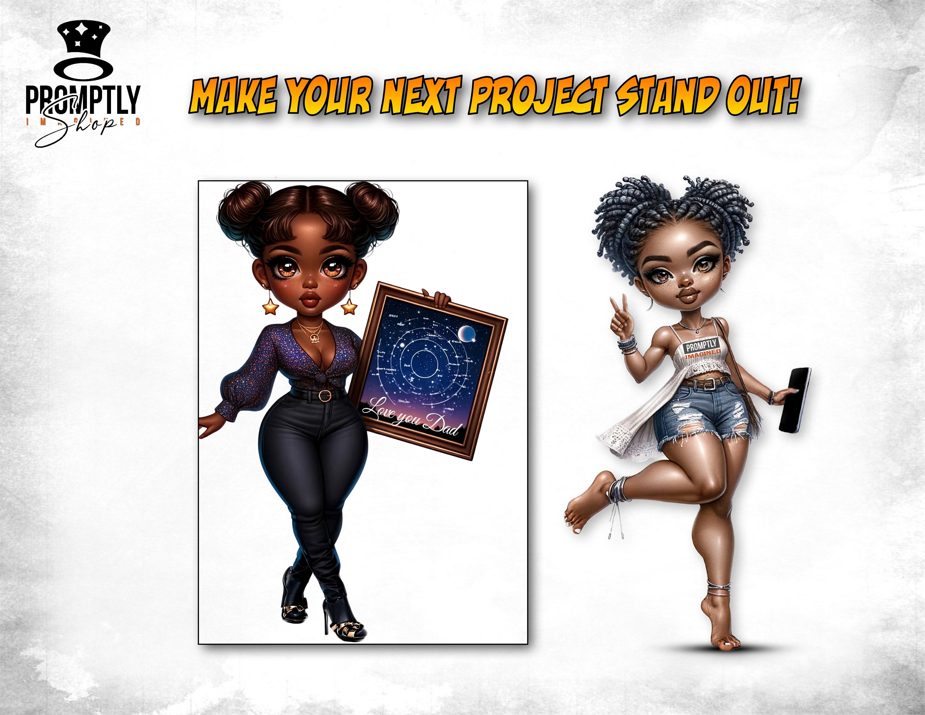 Chibi Father's Day Listing | 22 PNG Digital Art Bundle | Digital ...