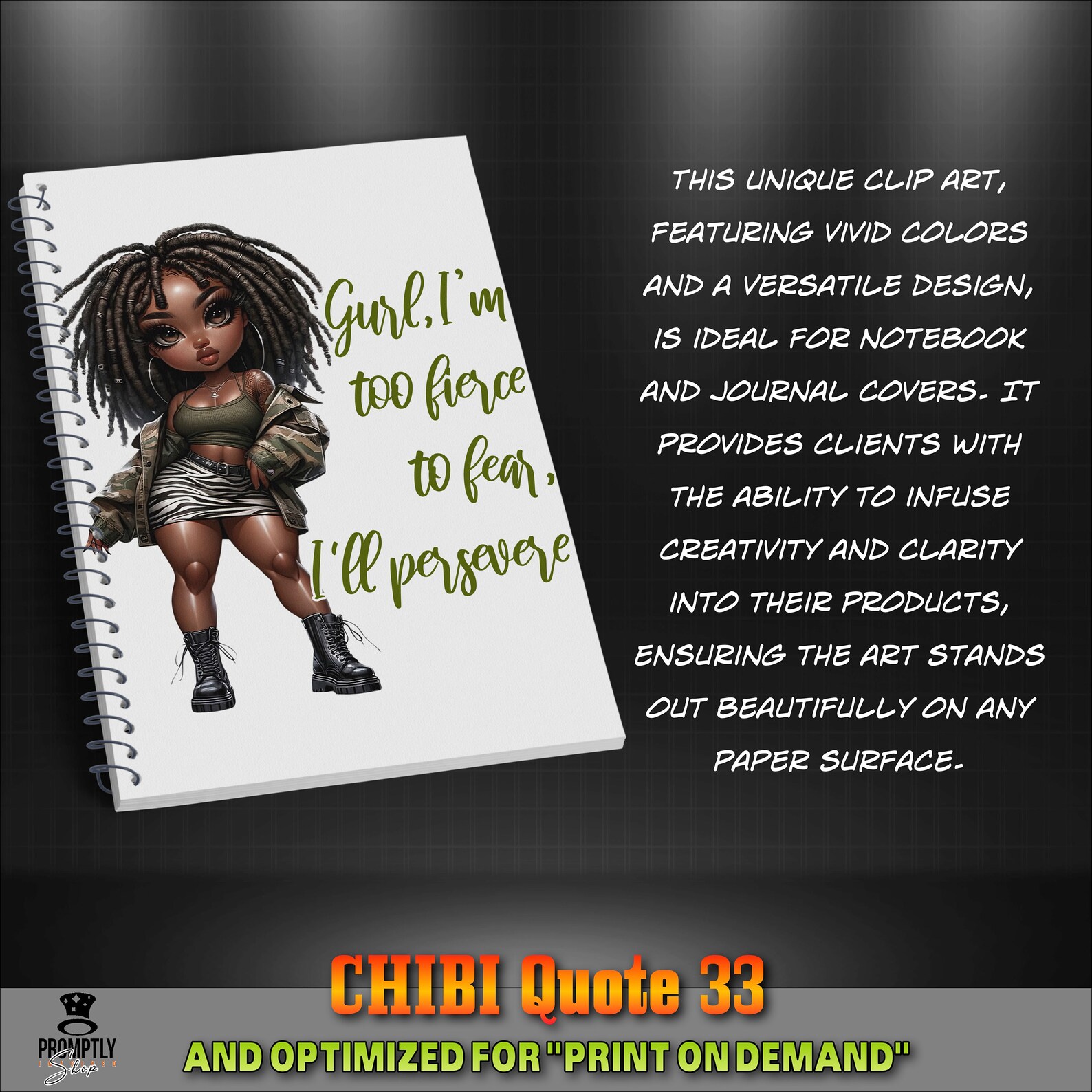 Chibi Military Girl Digital Art, Fierce Quote PNG, Transparent ...