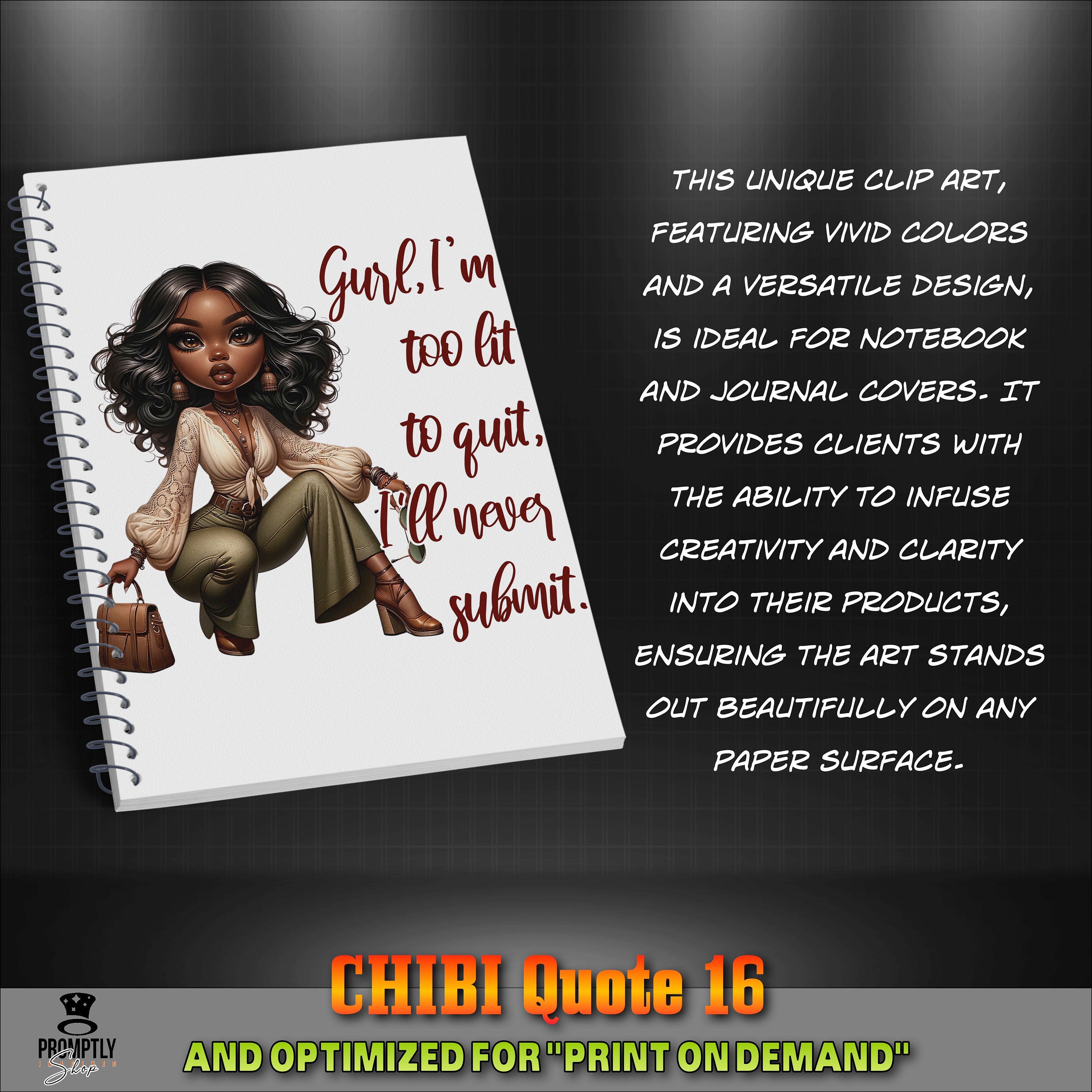 Chibi Digital Artwork, PNG Format, Inspirational Quote, High-resolution ...