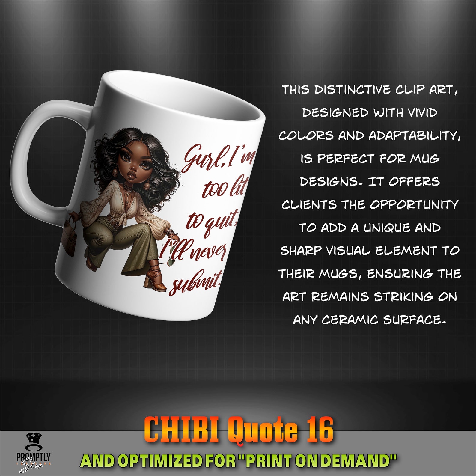 Chibi Digital Artwork, PNG Format, Inspirational Quote, High-resolution ...