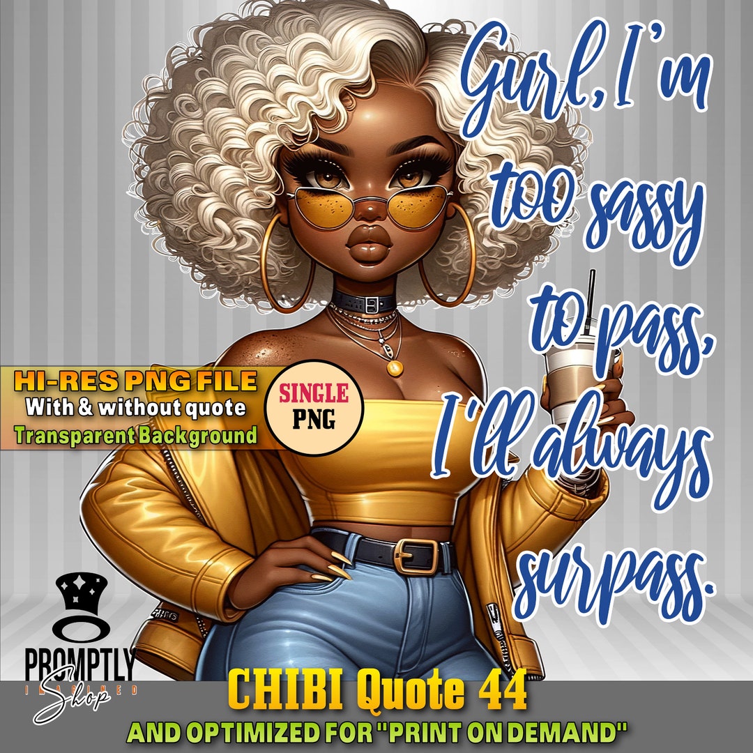 Chibi Digital Art Printable, Sassy Girl Illustration Transparent ...