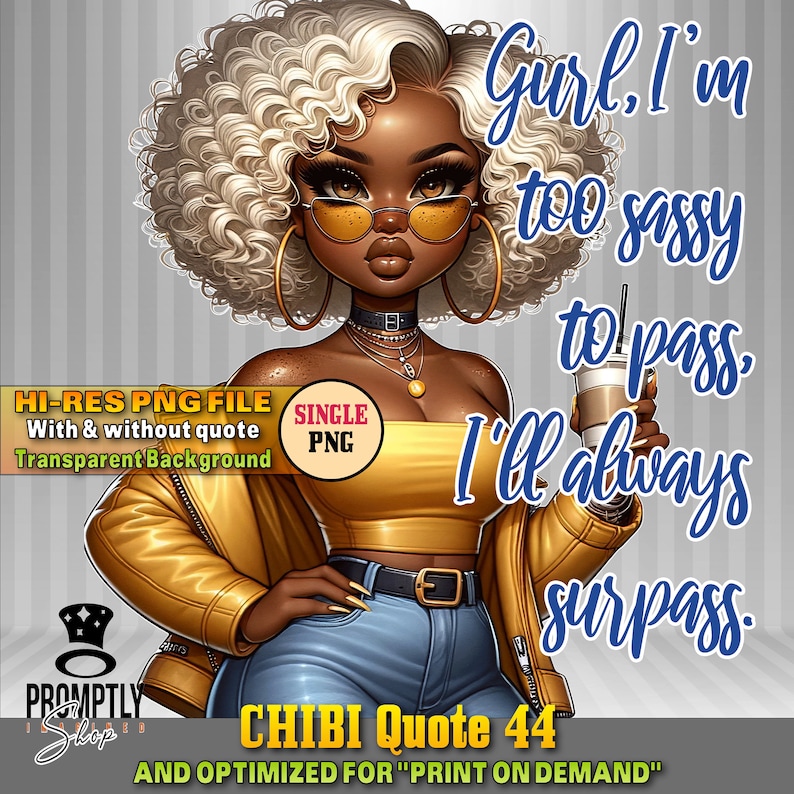 Chibi Digital Art Printable, Sassy Girl Illustration Transparent ...