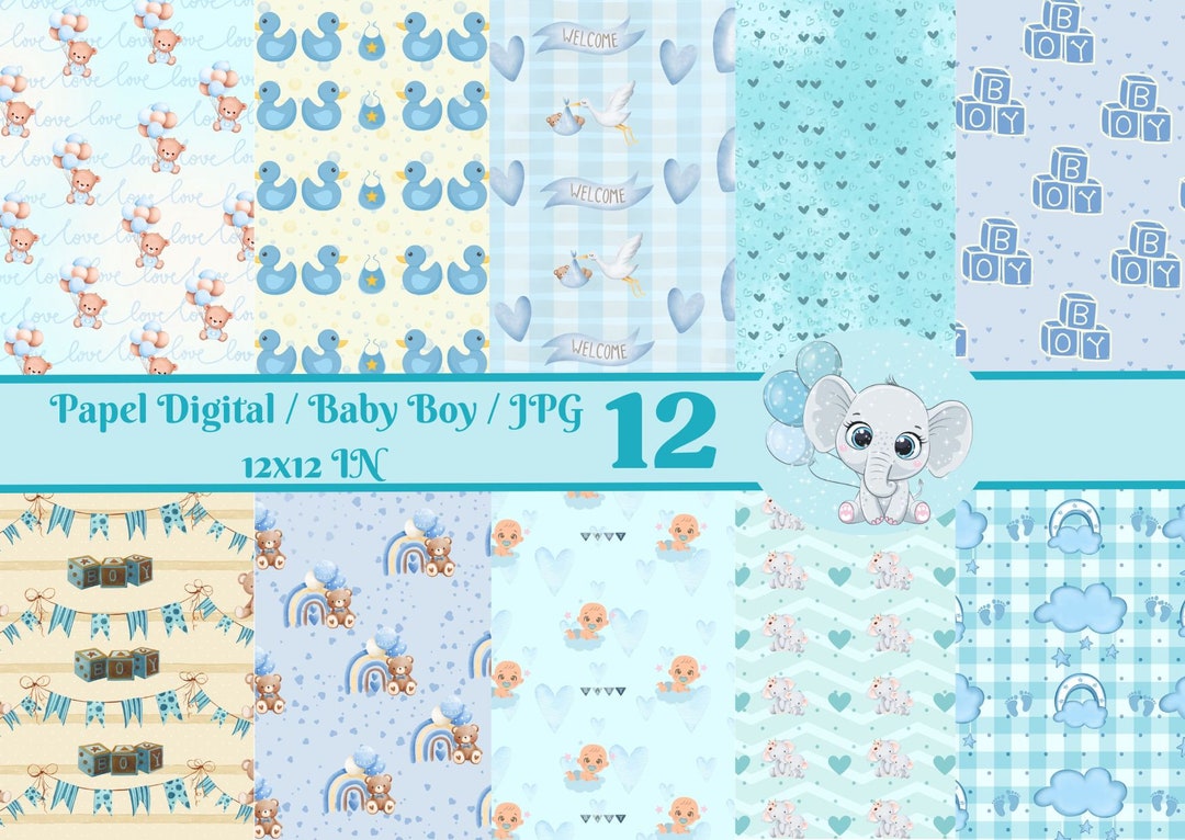 Digital Paper Packs, Digital Scrapbook, Baby Shower, Instant Download ...