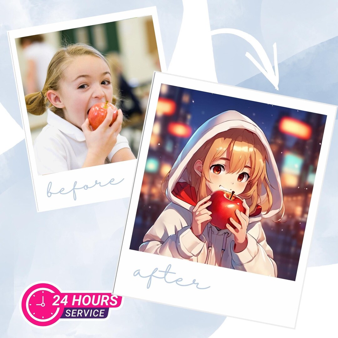 Digital Anime Style Portrait Custom Cartoon Profile Picture - Etsy