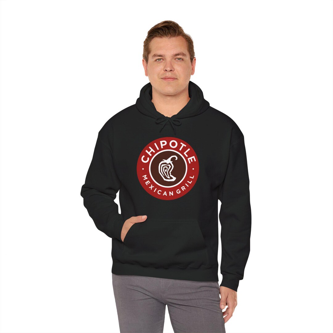 Chipotle Logo Hoodie | Mexican Grill Circle Emblem Pullover Hoodie ...