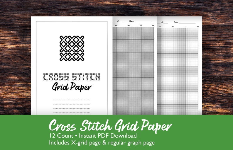 Premium 12 Count Cross Stitch Grid Graph Paper Printable Pdf Craft Your