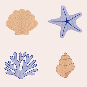 Sea Shell Embroidery Bundle - Machine Embroidery Designs - Multiple ...