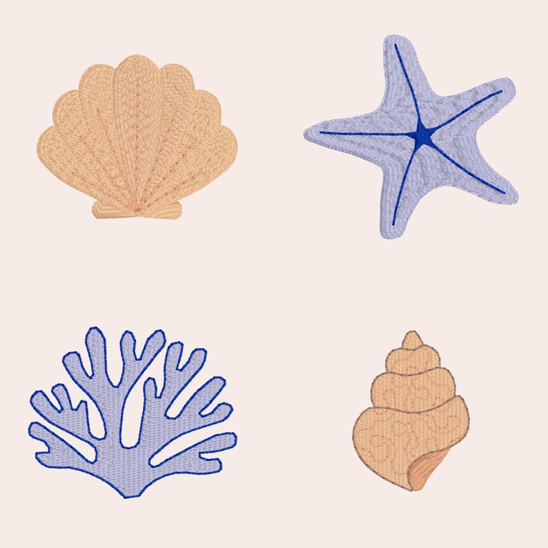 Sea Shell Embroidery Bundle - Machine Embroidery Designs - Multiple ...
