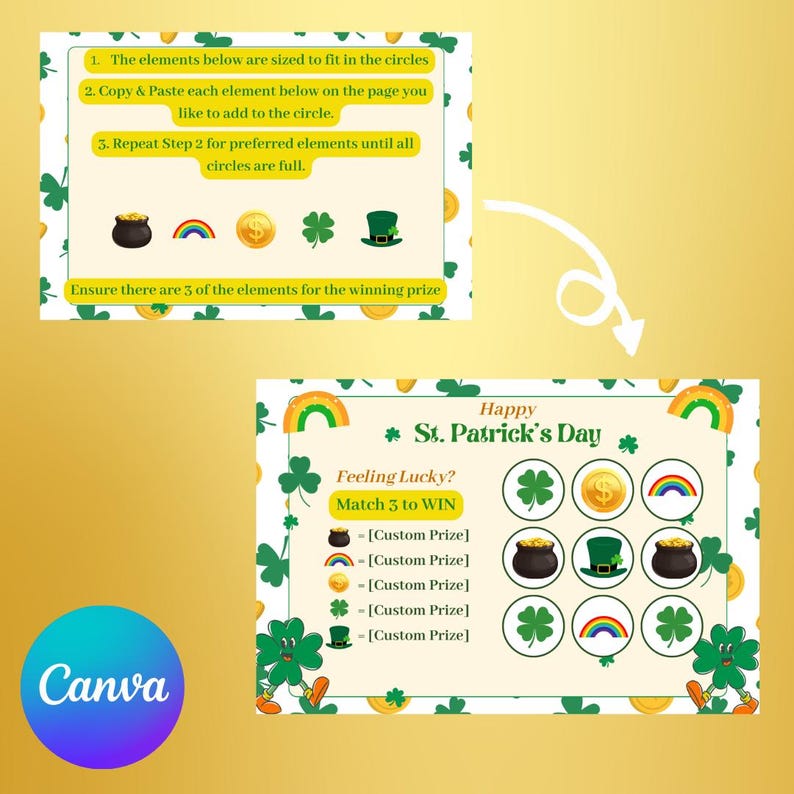 St. Patrick’s Day Scratch-off Cards | Editable Canva Template | DIY ...