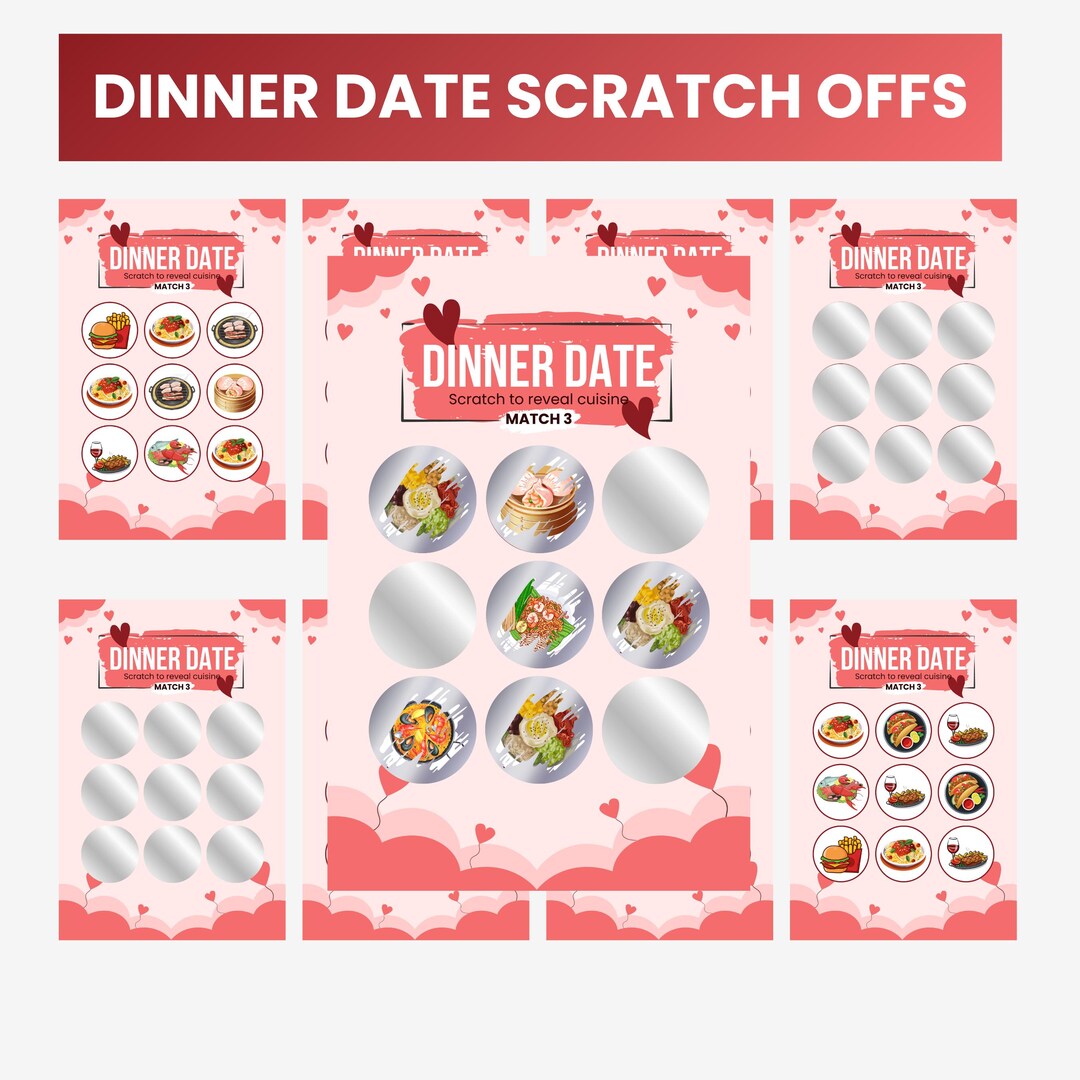 Dinner Date Scratch-off Card | Printable Date Night Game | Fun Surprise ...
