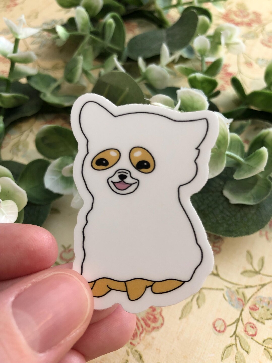 Cute Spooky Corgi as a Sheet Ghost | Halloween Dog | Waterproof Sticker ...