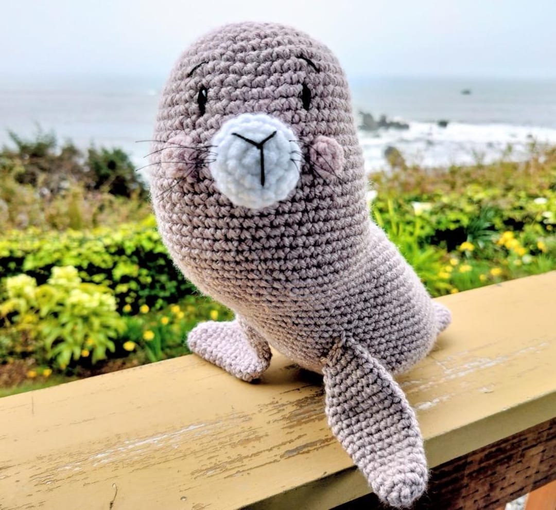 Crochet Monk Seal Stuffed Animal | Handmade Marine Plush Nursery Decor ...