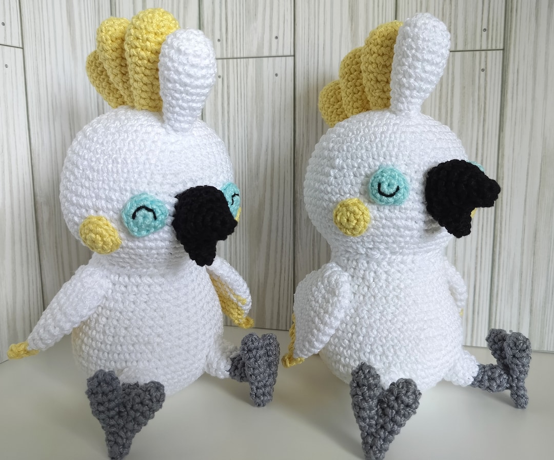 Crochet Cockatoo Plush – Yellow Crested Cockatoo Amigurumi – Handmade ...