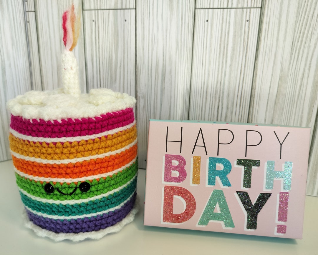 Handmade Plush Rainbow Birthday Cake: Soft, Huggable, and Bursting With ...