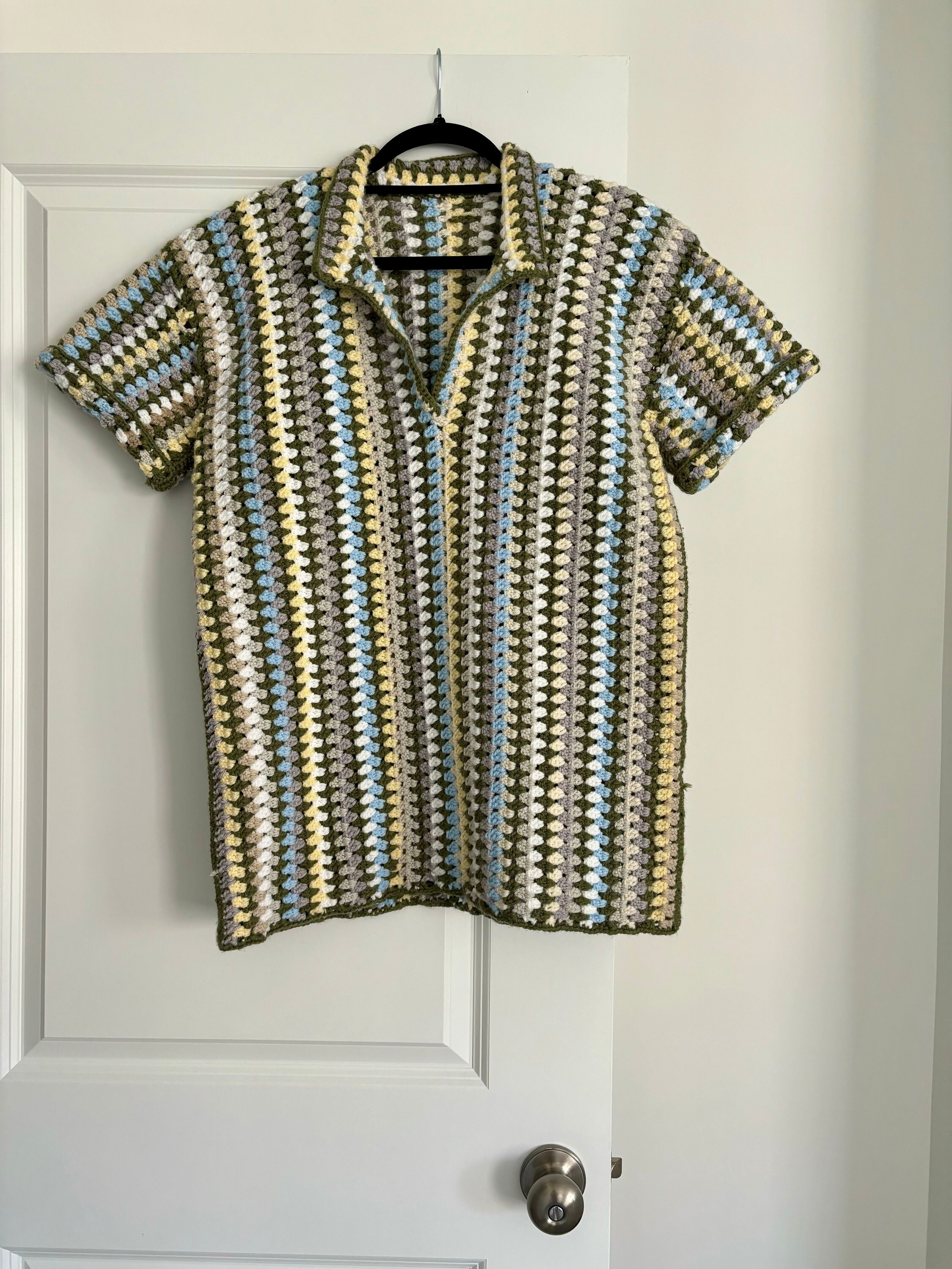 Mens Crochet Collared Shirt - Etsy