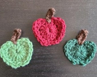 Crochet Apple Pattern, Apple Applique Design, Teacher Appreciation ...