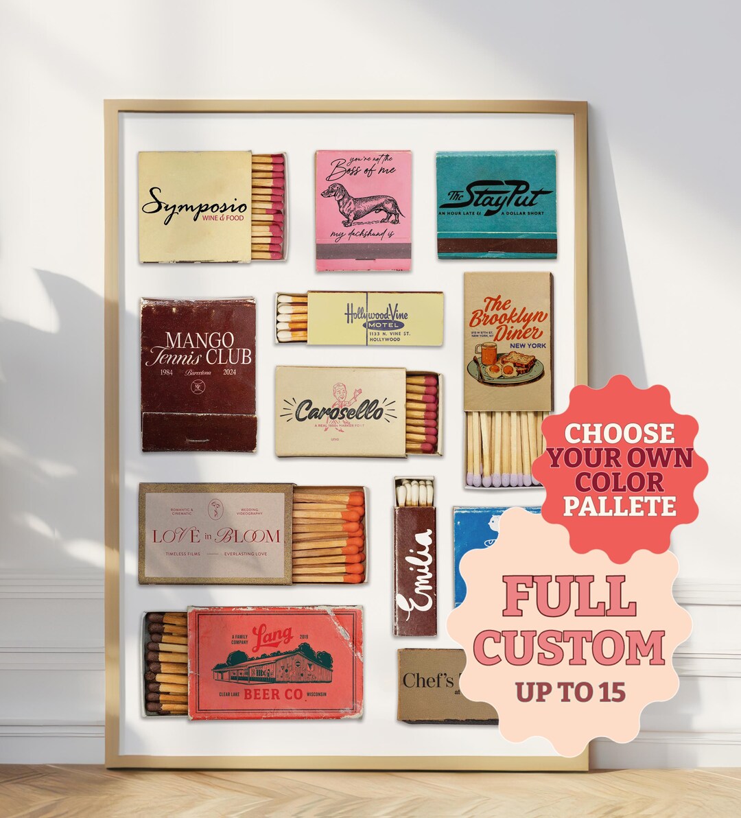 CUSTOM MATCHBOOK ART | Personalized Digital Matchbox Gift | Large ...