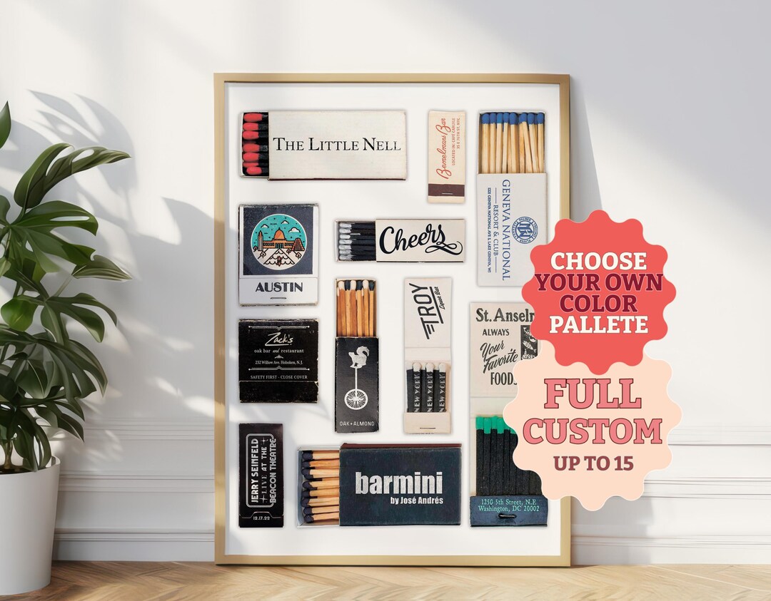 CUSTOM MATCHBOOK ART | Personalized Digital Matches Print | Customized ...