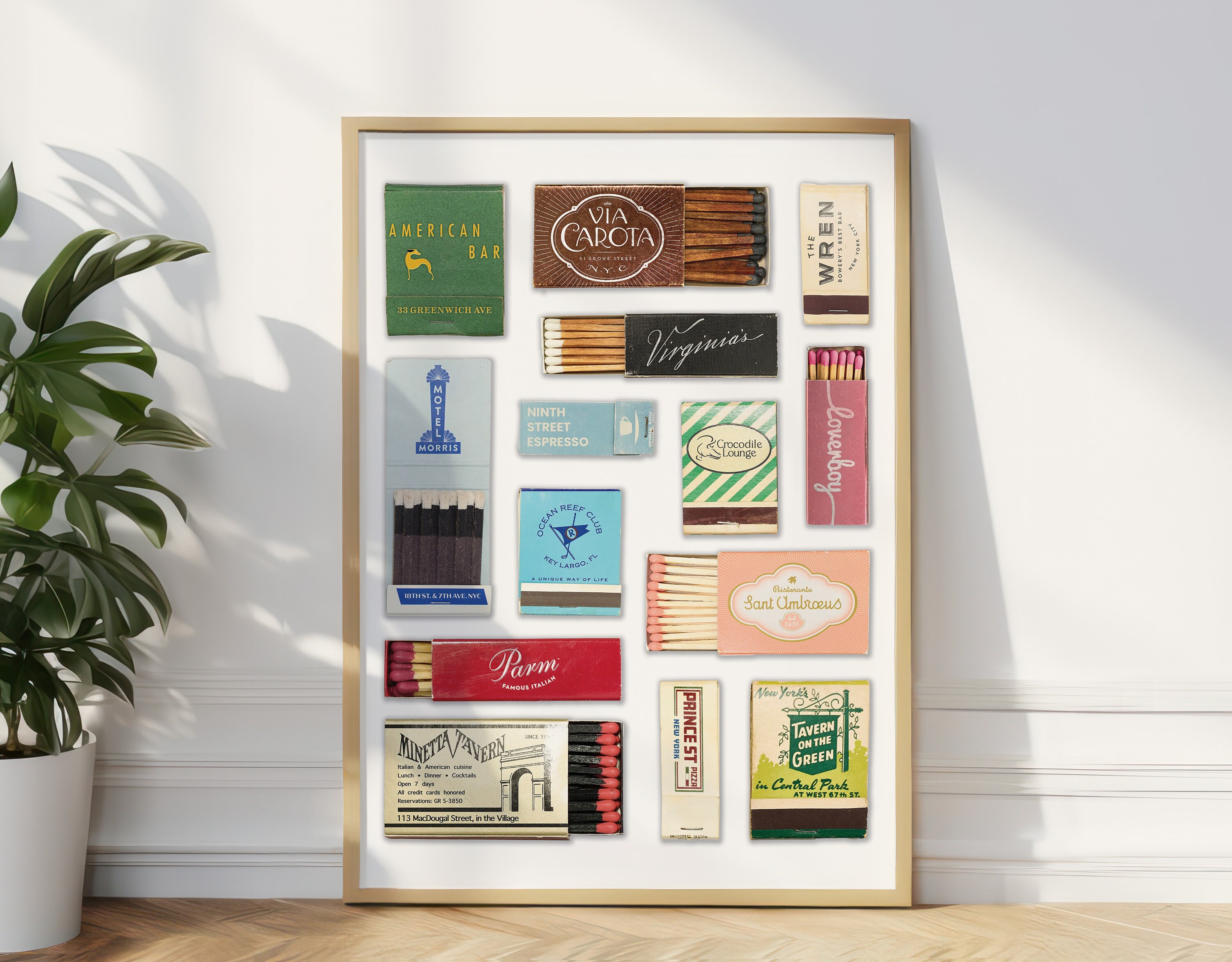 VINTAGE MATCHBOX PRINT, Trendy Matches Poster, Retro Matchbook Wall Art ...