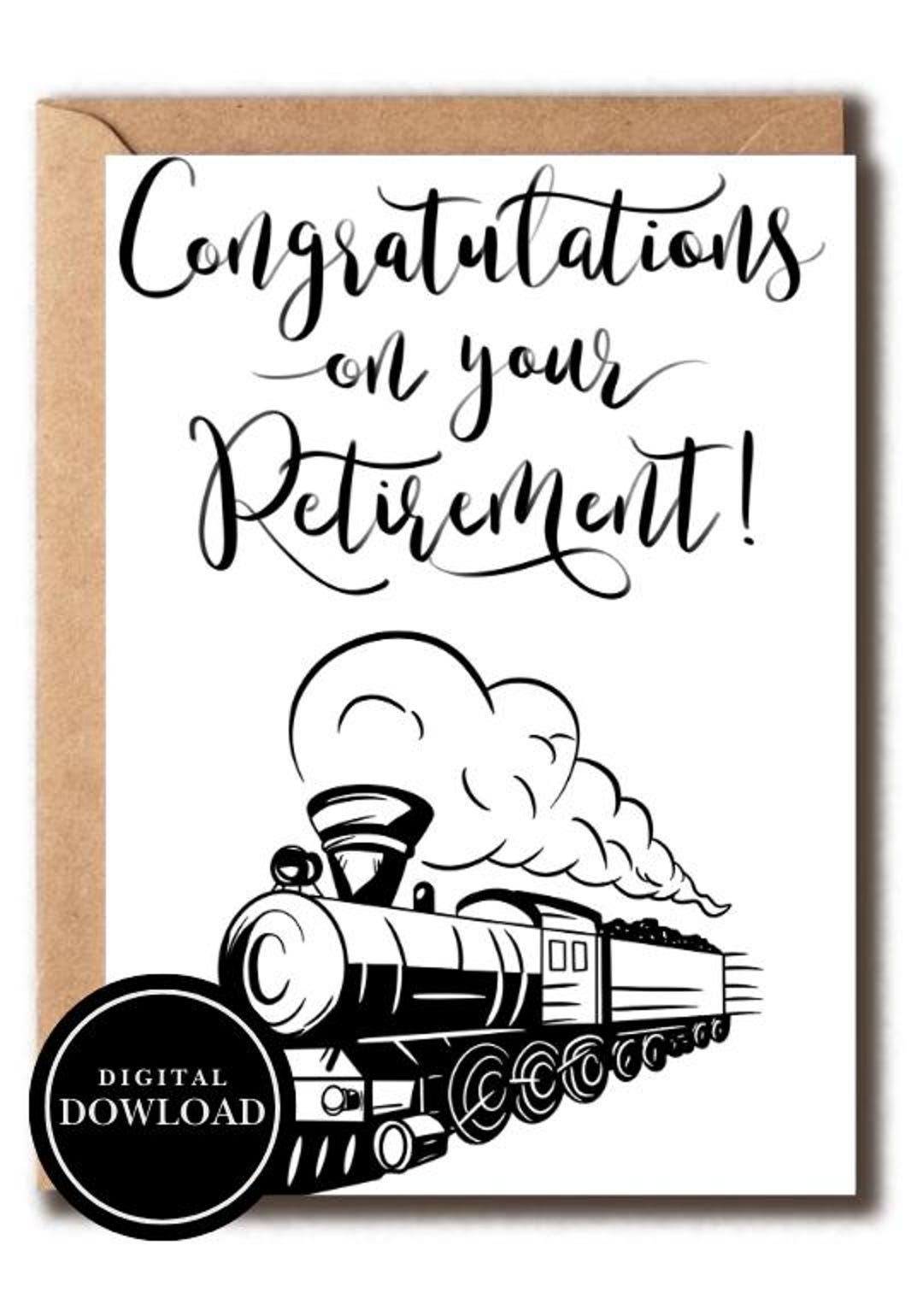 Congratulations on Your Retirement! Train Card - Etsy