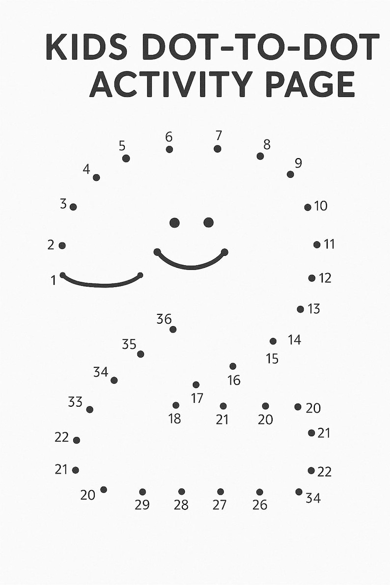 Kids Dot to Dot Printable | Number Connect Activity Page | Preschool ...